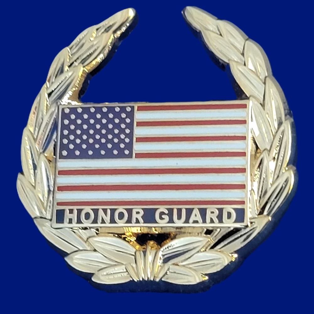 American Flag Leaf Honor Guard Pin: 1" Size, Gold, Item #135 ...