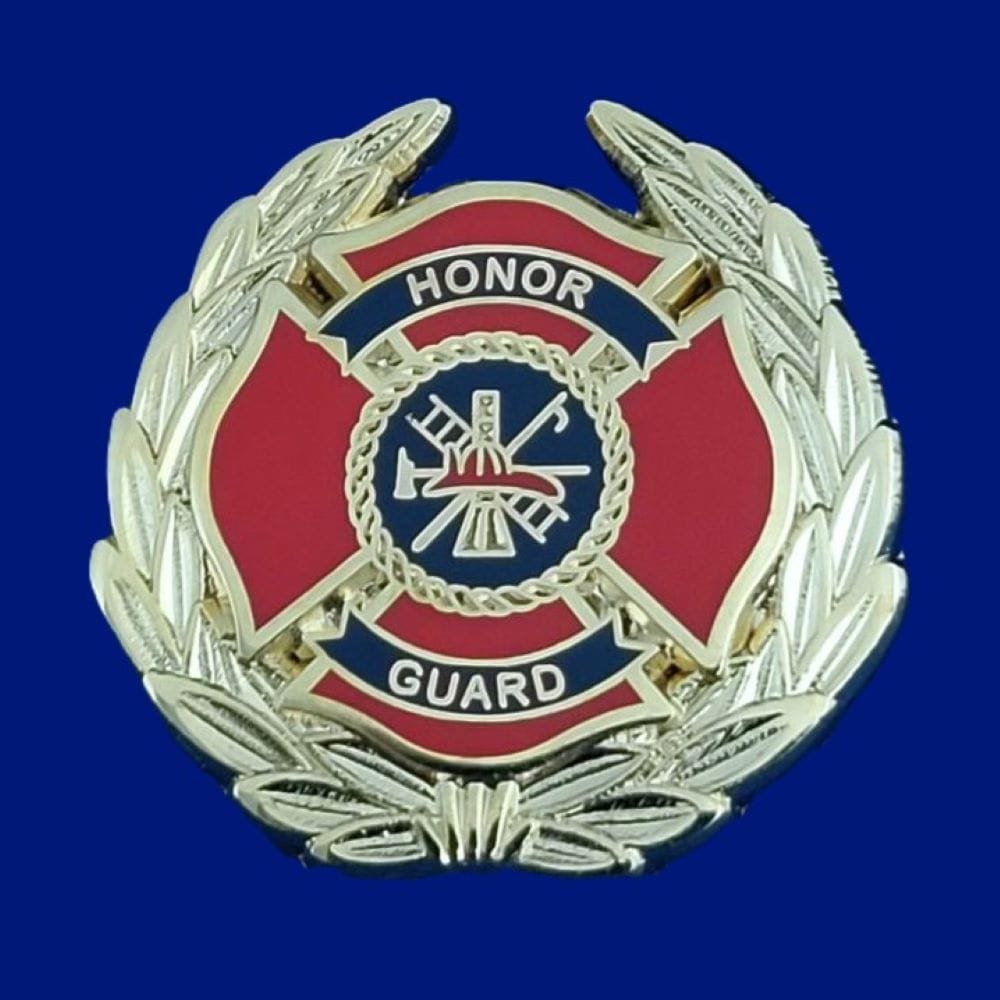 FD Maltese Cross-Leaf Honor Guard Pin: 1" Size, Imitation Gold Pltd ...
