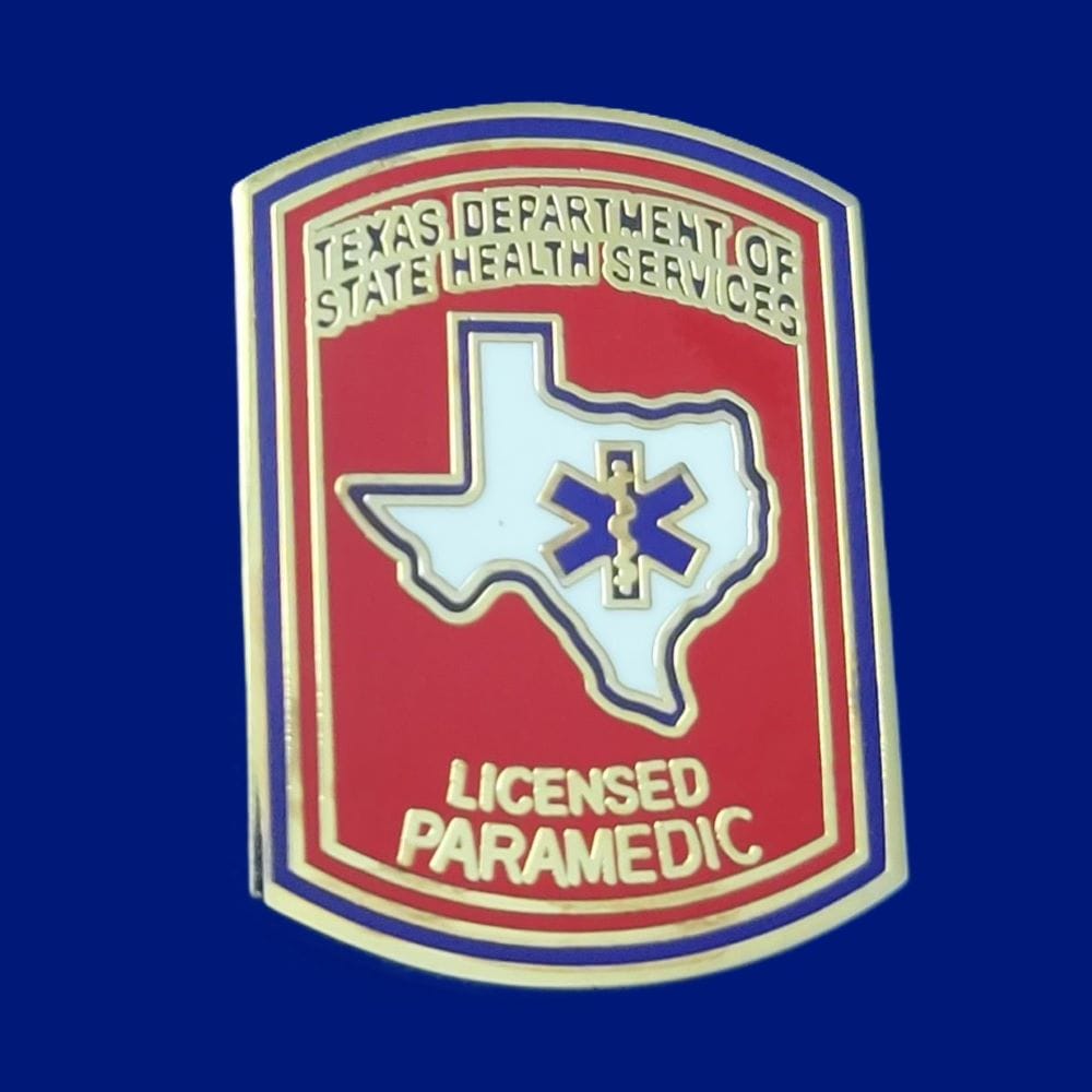 Texas Licensed Paramedic Pin: 1" Size, Item #314 - PinHeadquarters.com