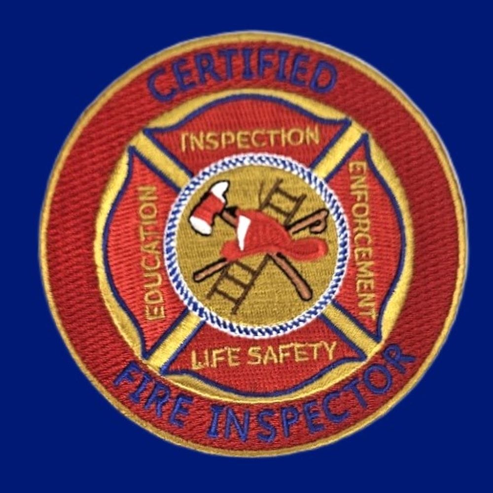 Certified Fire Inspector Embroidered Patch, Item #2008 ...