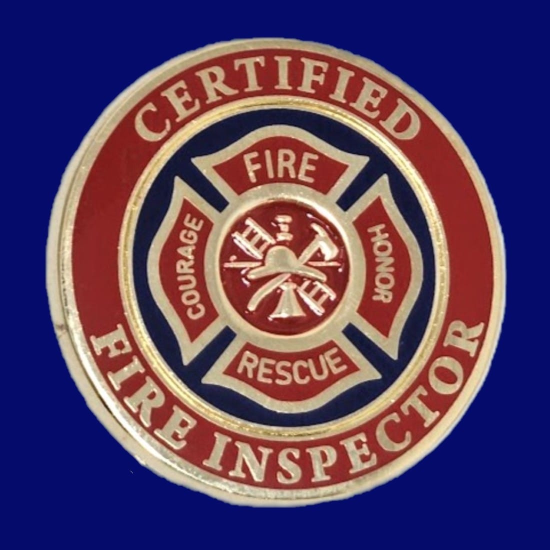 Certified Fire Inspector Pin: 1-1/8" Size, 10K Gold Plated, Item #77 ...