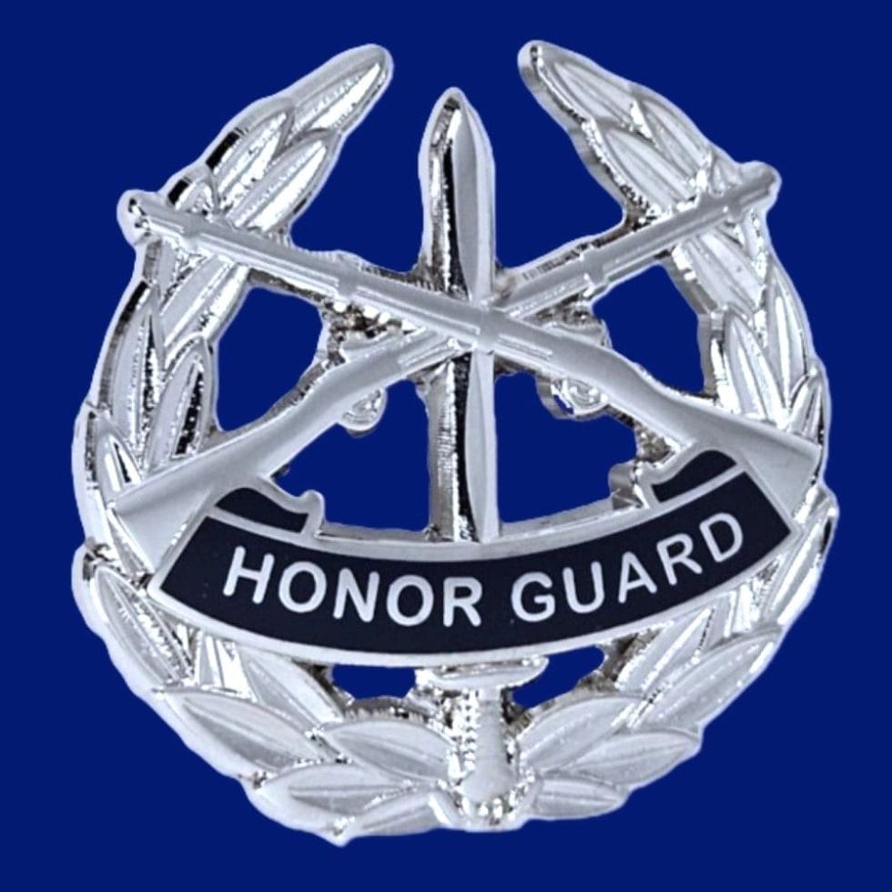 Infantry Rifles-Sword-Leaf Honor Guard Pin: 1-1/4" Size, Banner-Navy ...