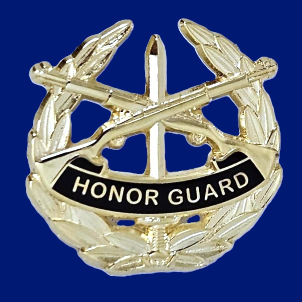 Garand Rifles-Sword-Leaf Honor Guard Pin: 1-1/4" Size, Banner-Black ...