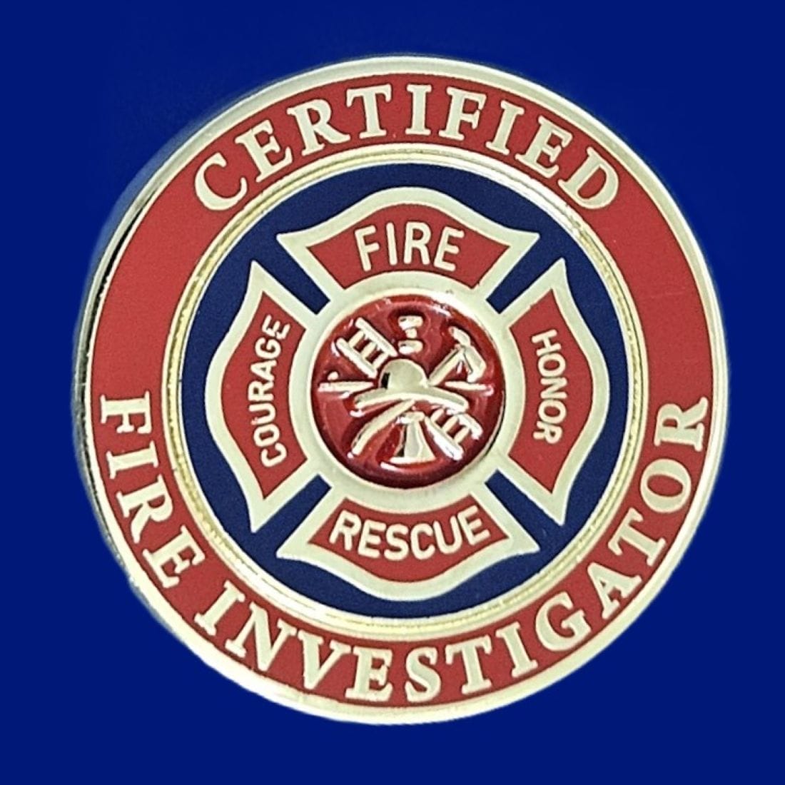 Certified Fire Investigator Pin: 1-1/8" Size, 10K Gold Plated, Item ...