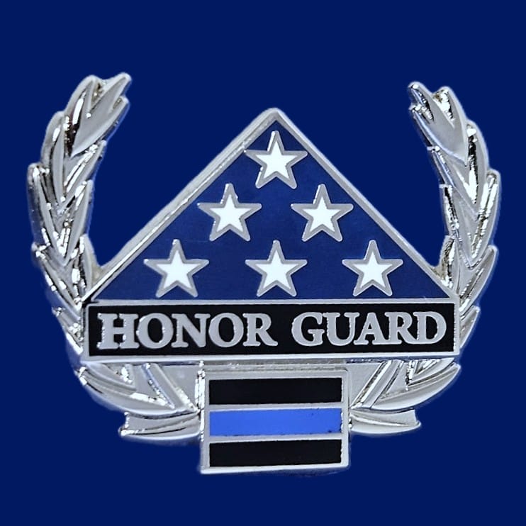 Flag-L.E. Ribbon-Leaf Honor Guard Pin: 1-1/2" Size, Silver, Item #141 ...