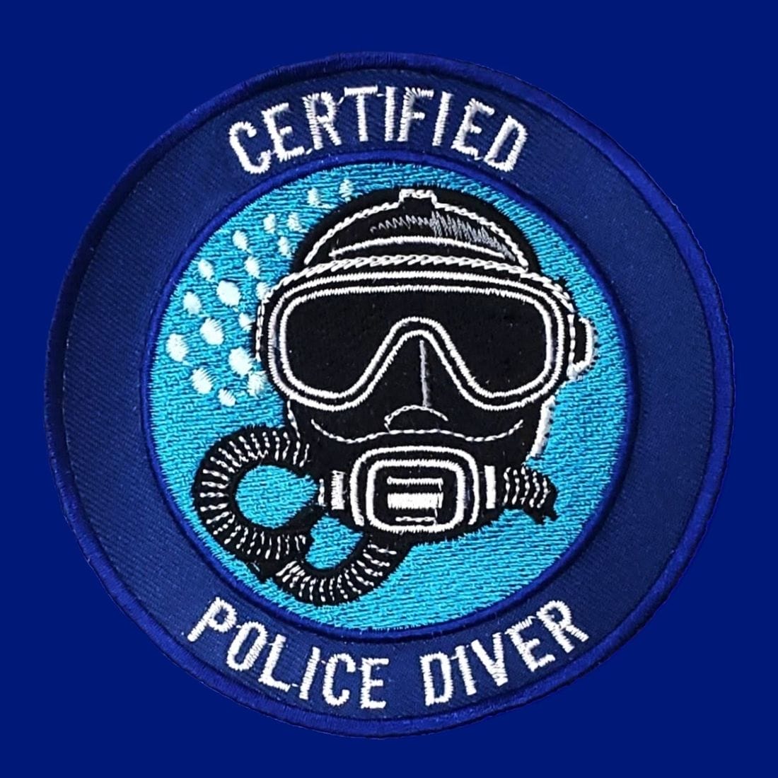 CERTIFIED POLICE DIVER: 4" Round Embroidered Patch, Item #2020 ...